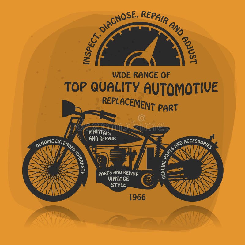 Vintage Motorcycle Label or Poster Stock Vector - Illustration of ...