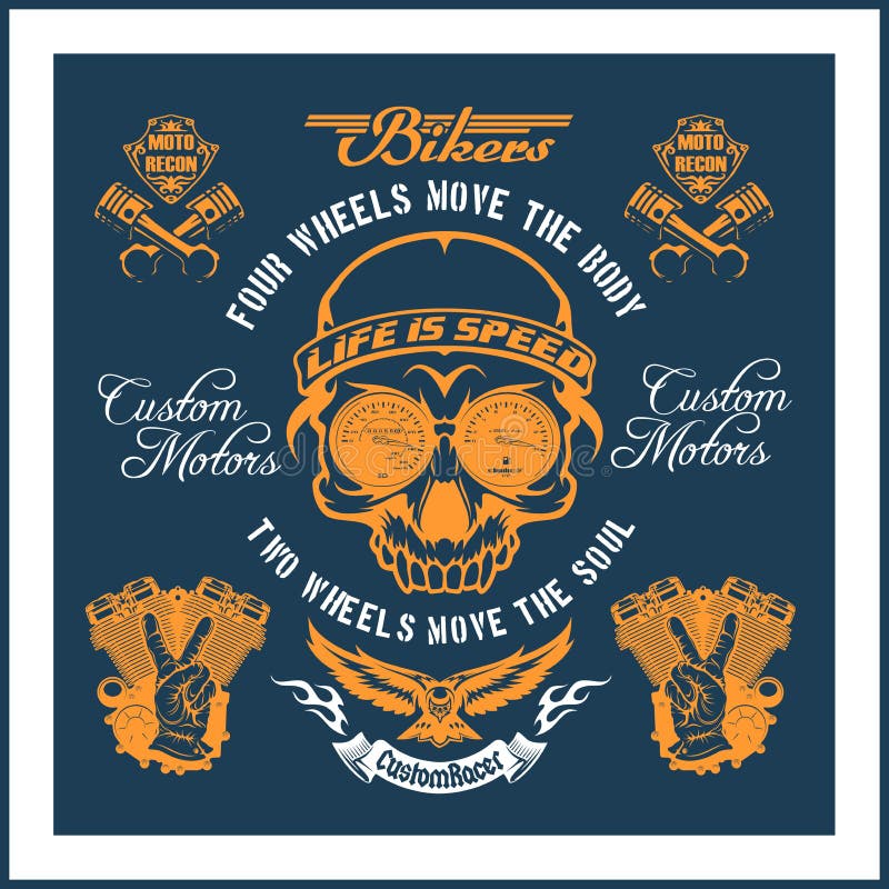 Vintage Motorcycle Label, Retro Chopper Bike Stock Vector ...