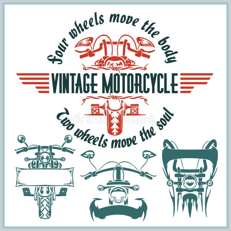 Vintage Motorcycle Labels, Badges And Design Stock Vector ...