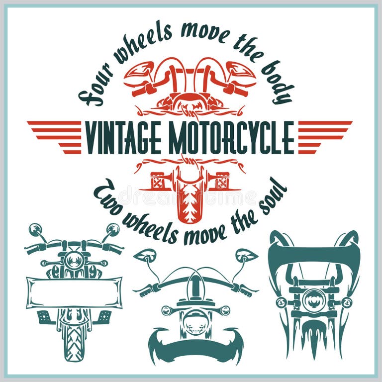 Vintage Motorcycle Labels, Badges and Design Stock Vector ...