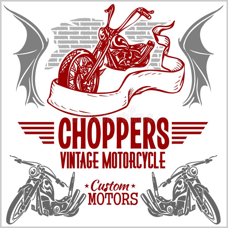 Vintage Motorcycle Labels, Badges and Design Stock Vector ...