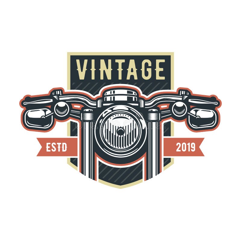 Vintage Motorcycle Logo Template, Vector Retro Custom Garage Emblem or ...
