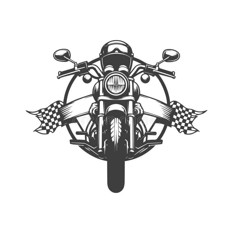 Vintage Motorcycle Racing Emblem Design Stock Vector - Illustration of ...