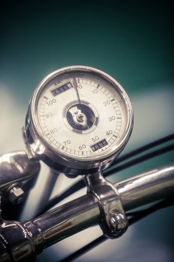 Vintage Motorcycle Speedometer Stock Image - Image of gauge, closeup ...