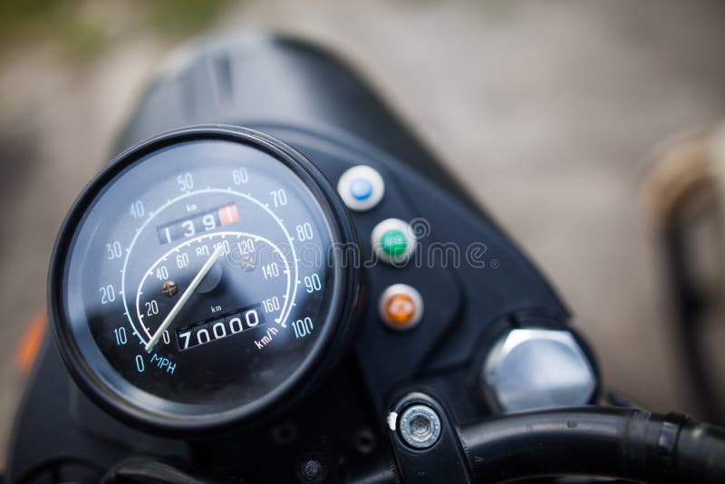 Vintage Motorcycle Speedometer Stock Photo - Image of transport ...