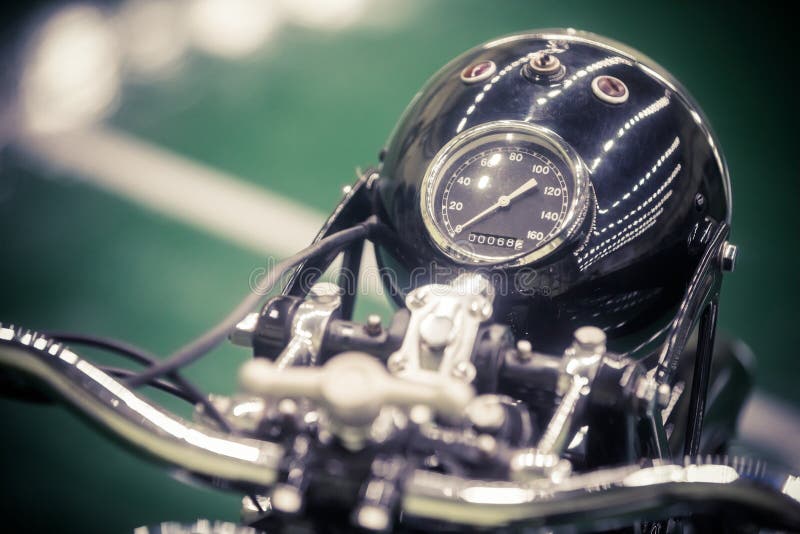 Vintage Motorcycle Speedometer Stock Photo - Image of drive ...