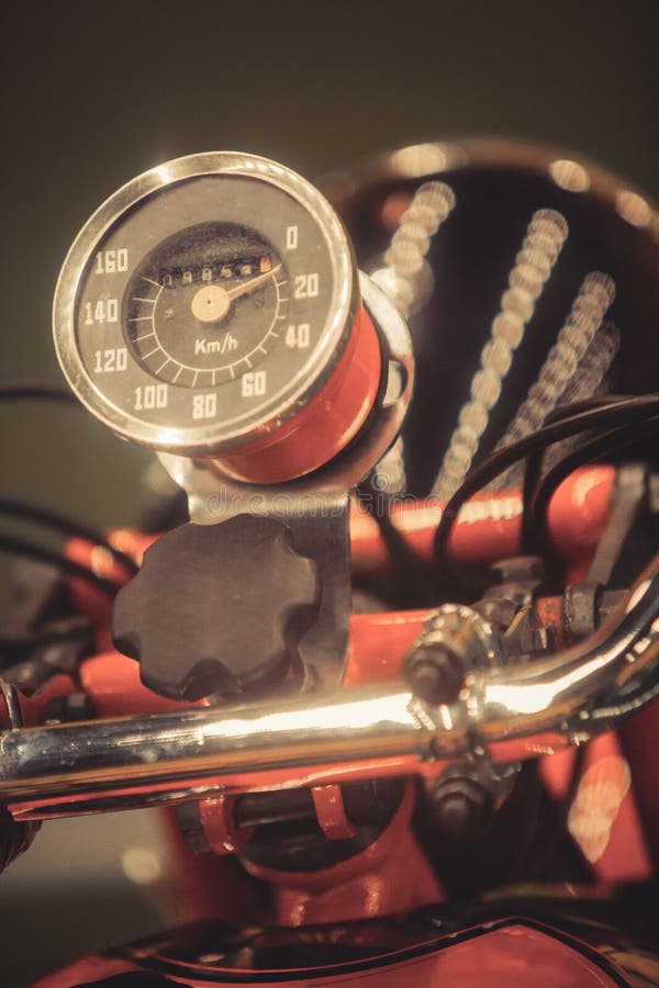 Vintage Motorcycle Speedometer Stock Image - Image of sppedometer ...