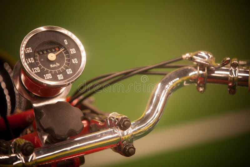 Vintage Motorcycle Speedometer Stock Photo - Image of panel, drive ...