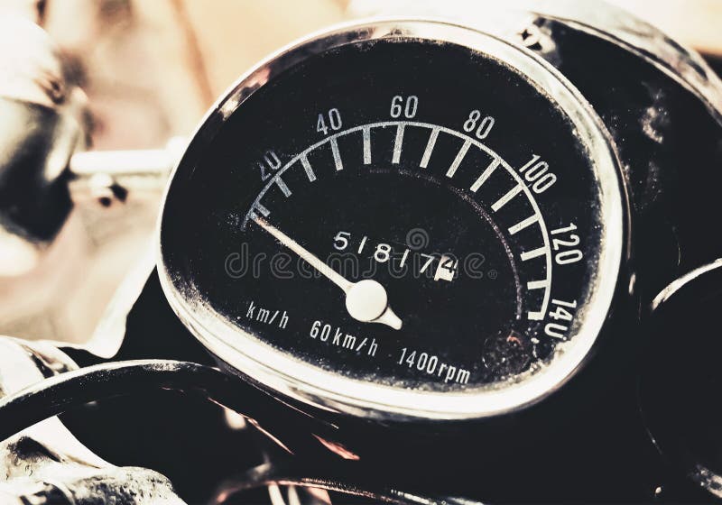 Vintage motorcycle stock photo. Image of speed, speedometer - 63160956