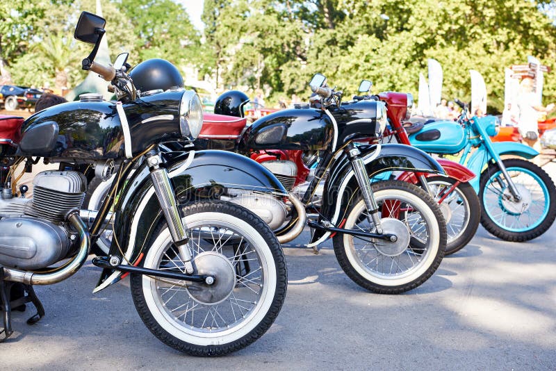 Vintage motorcycles stock image. Image of motorcycle - 292510563