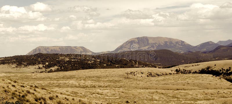 Vintage Mountain Range Panorama Stock Photo - Image of cloudscape ...