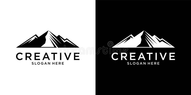 Vintage Mountain Vector Logo Design Stock Vector - Illustration of hill ...