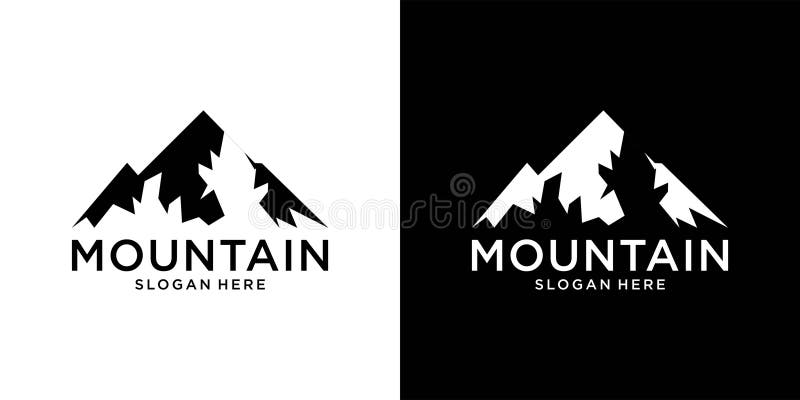 Vintage Mountain Vector Logo Design Stock Vector - Illustration of ...