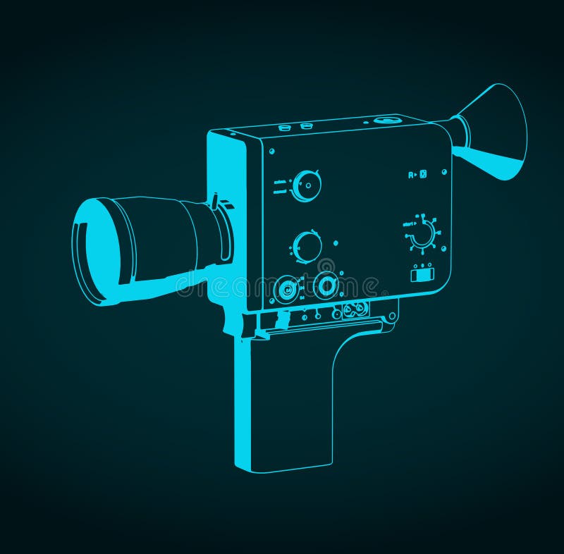 Vintage Movie Camera Illustration Stock Vector - Illustration of ...