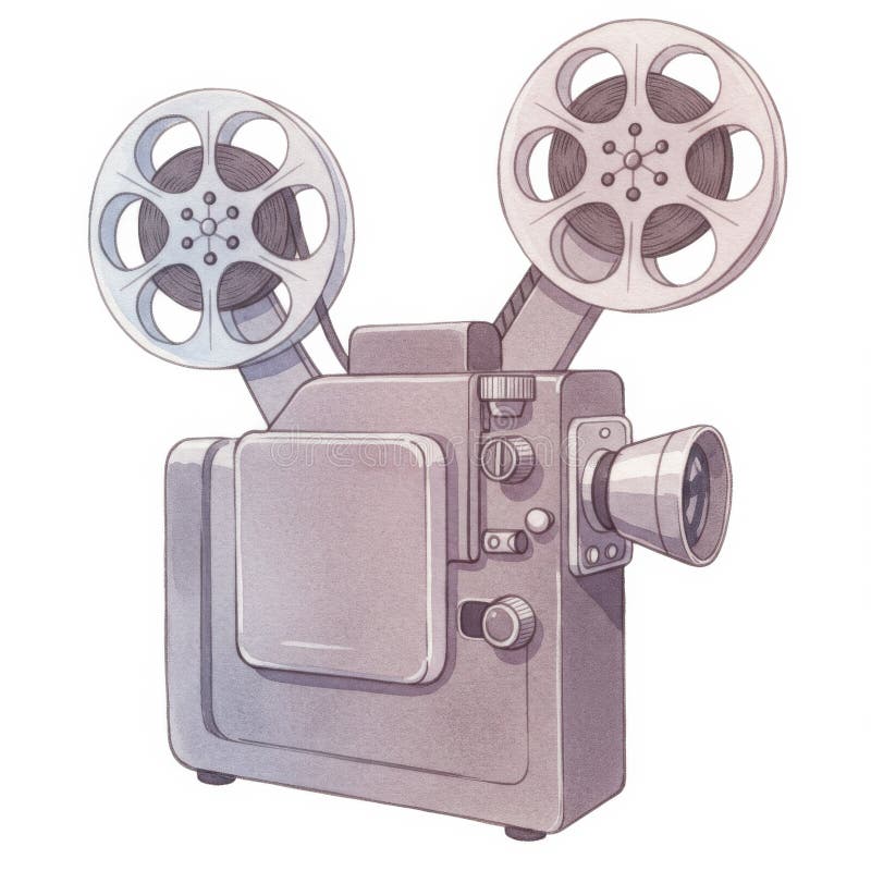 Vintage Movie Projector Illustration Stock Illustration - Illustration ...