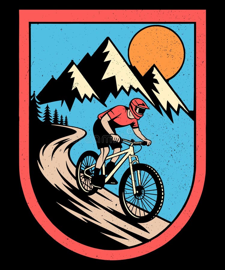 Vintage MTB Emblem T-Shirt stock illustration. Illustration of texture ...