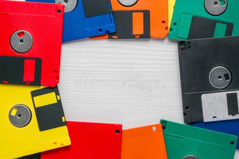 Colored floppy diskettes stock photo. Image of advance - 17471298