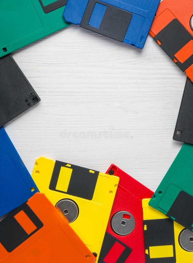 Colored Floppy Diskettes Isolated on White Stock Photo - Image of ...