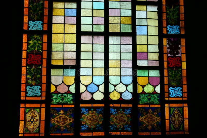 Vintage Multi-colored Stained Glass Window Editorial Photography ...