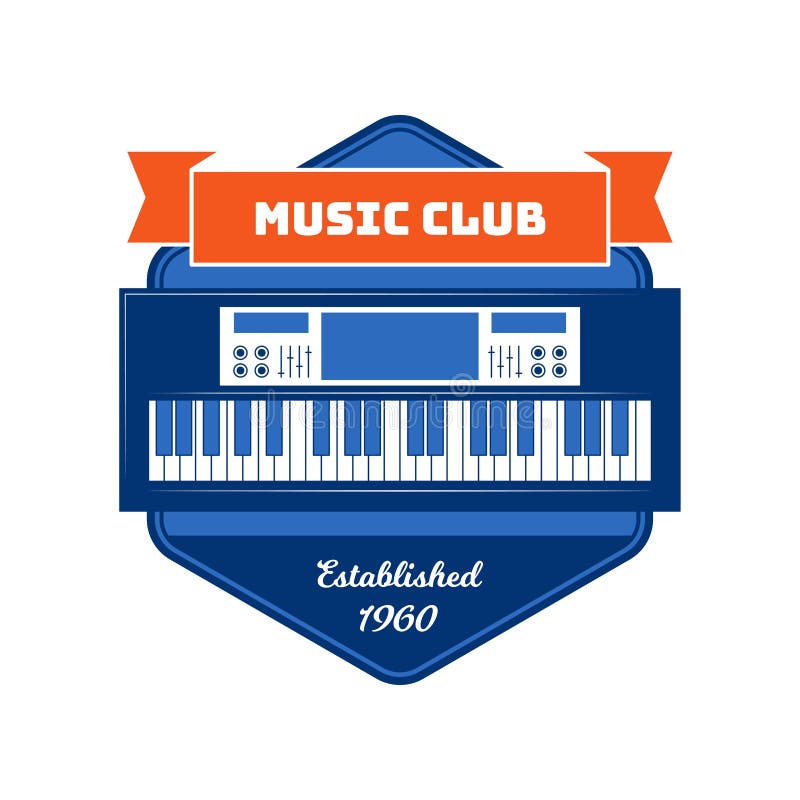 VINTAGE MUSIC EMBLEM stock vector. Illustration of entertainment ...