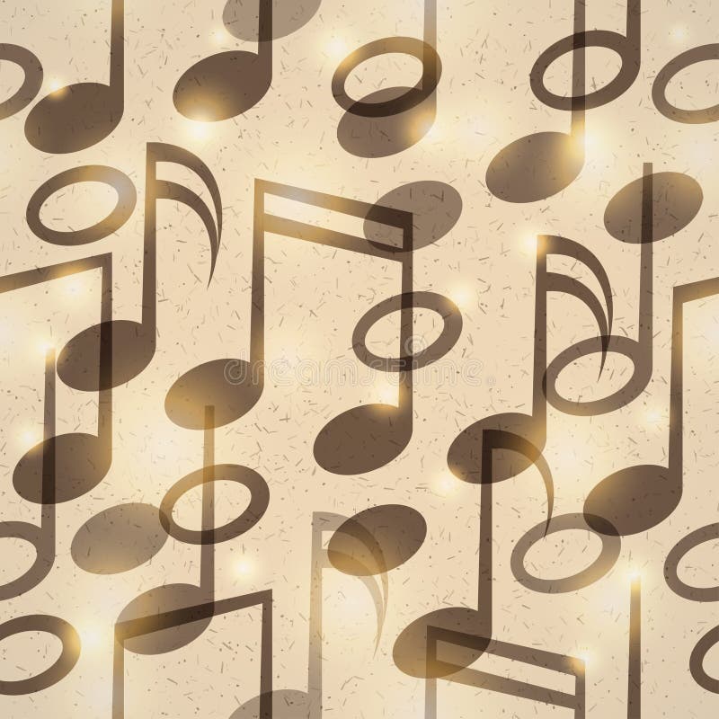Old Aged Vintage Antique Paper Music Notes Pattern Stock Illustrations ...
