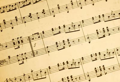 Vintage music sheet notes. stock image. Image of crochets - 6197683