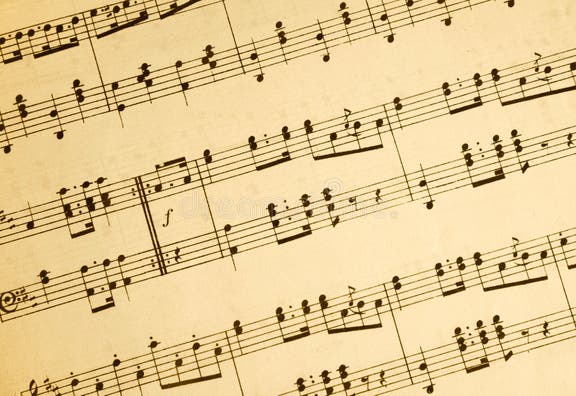 Vintage music sheet notes. stock image. Image of crochets - 6197683