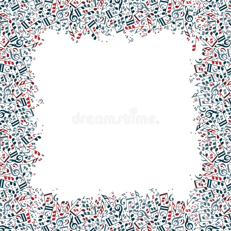 Vector Colorful Music Notations Background Element in Flat Style Stock ...