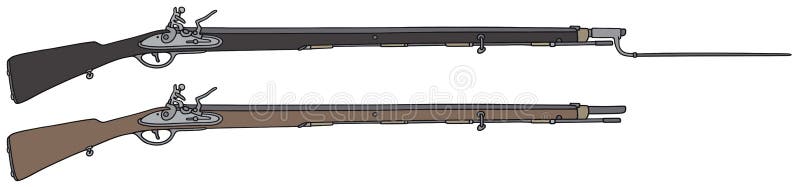 Vintage muskets stock vector. Illustration of army, oldtimer - 38937253