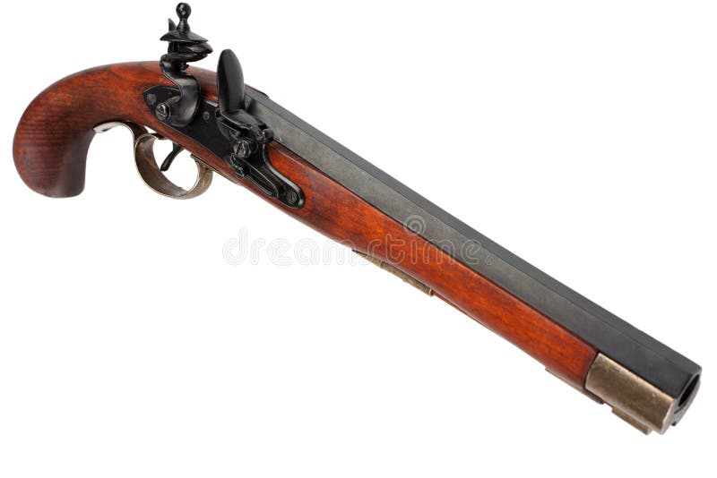 Vintage Muzzleloader Flintlock Pistol Stock Photo - Image of handgun ...