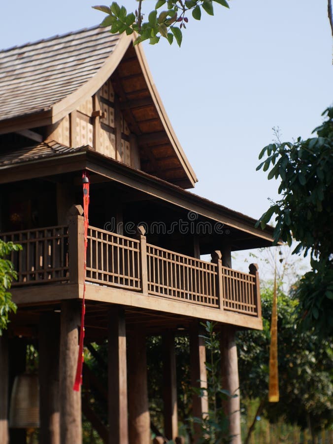 Vintage Myanmar House, Old Wooden House and Tree Editorial Stock Image ...