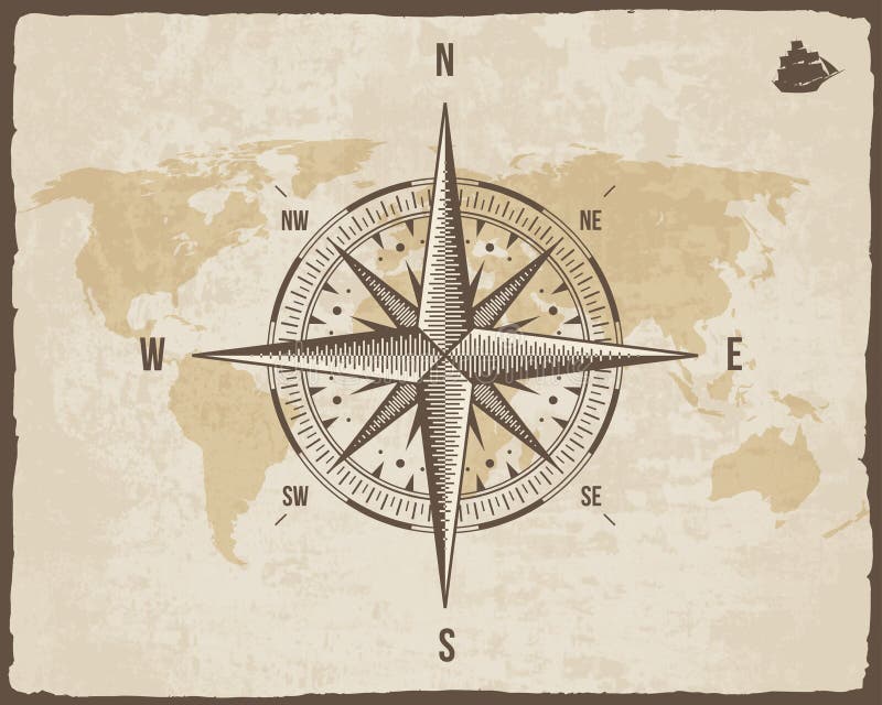 Vintage Map Compass Rose