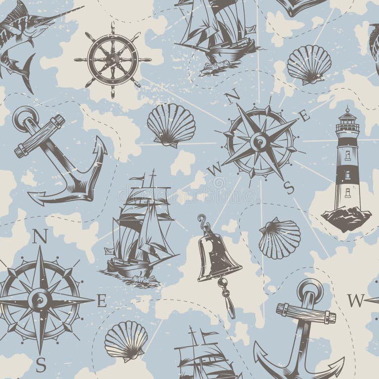Old Nautical Map Light Template Stock Illustrations – 23 Old Nautical ...