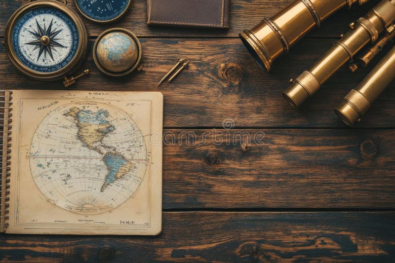 Vintage Nautical Exploration, a Treasure Trove of Adventure Stock Photo ...