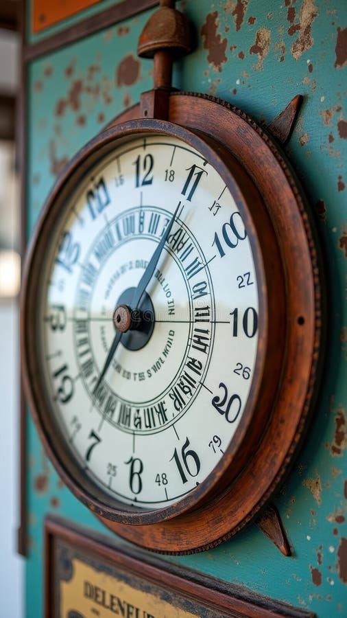 Vintage Nautical Ship Telegraph with Weathered Blue Background and ...