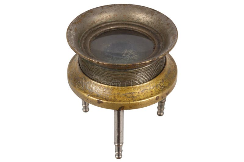 Vintage Nautical Tripod Magnifying Glass for Reading Map Stock Image ...