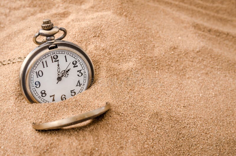 Vintage Necklace Watch on the Sand Beach Stock Photo - Image of ...