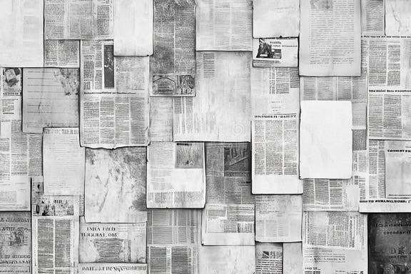 Vintage Newspaper Collage Creating an Eclectic Textual Backdrop for ...