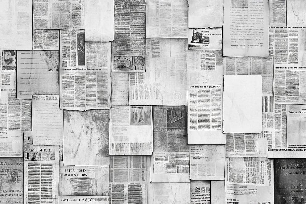 Vintage Newspaper Collage Creating an Eclectic Textual Backdrop for ...