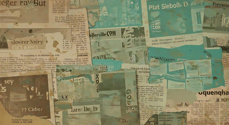 Vintage Newspaper Collage Texture Stock Illustration - Illustration of ...