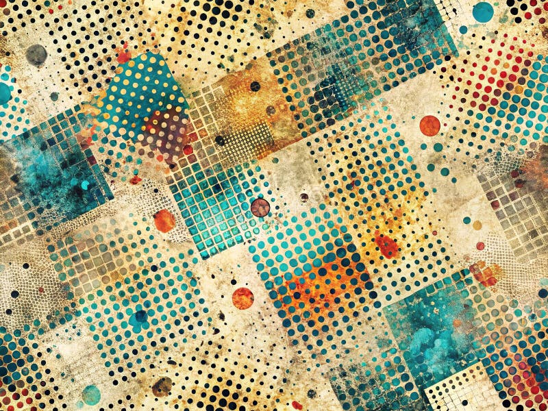Vintage Newspaper Halftone Dot Pattern an Aged Textured Abstract ...