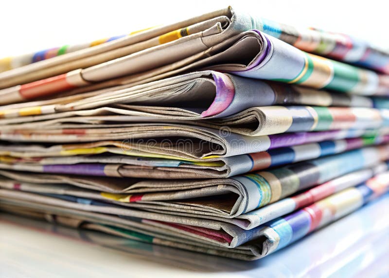 A Vintage Newspaper Pile a Blurred AIGenerated Image of Aged Documents ...