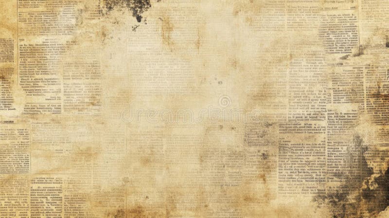 Vintage Newspaper Texture, Grunge Background with Worn Paper and Inked ...