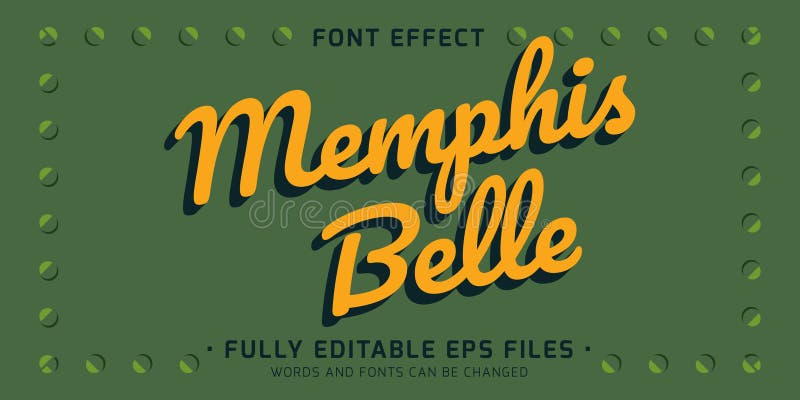 Vintage Nose Art. Style Editable Vector Text Effect Stock Vector ...