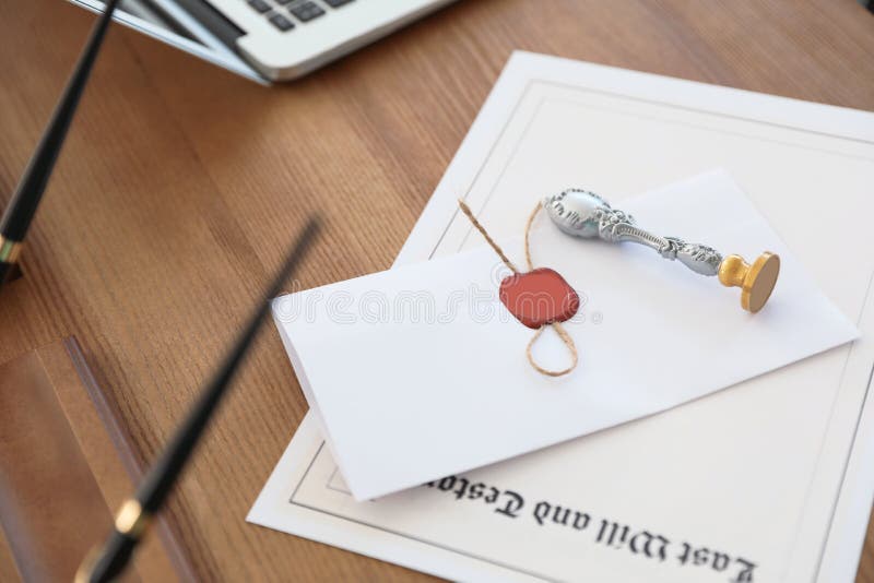 Vintage Notary Stamp and Documents on Desk Stock Photo - Image of ...