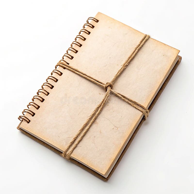 Vintage Notebook with Handmade Paper and Twine Binding Stock ...