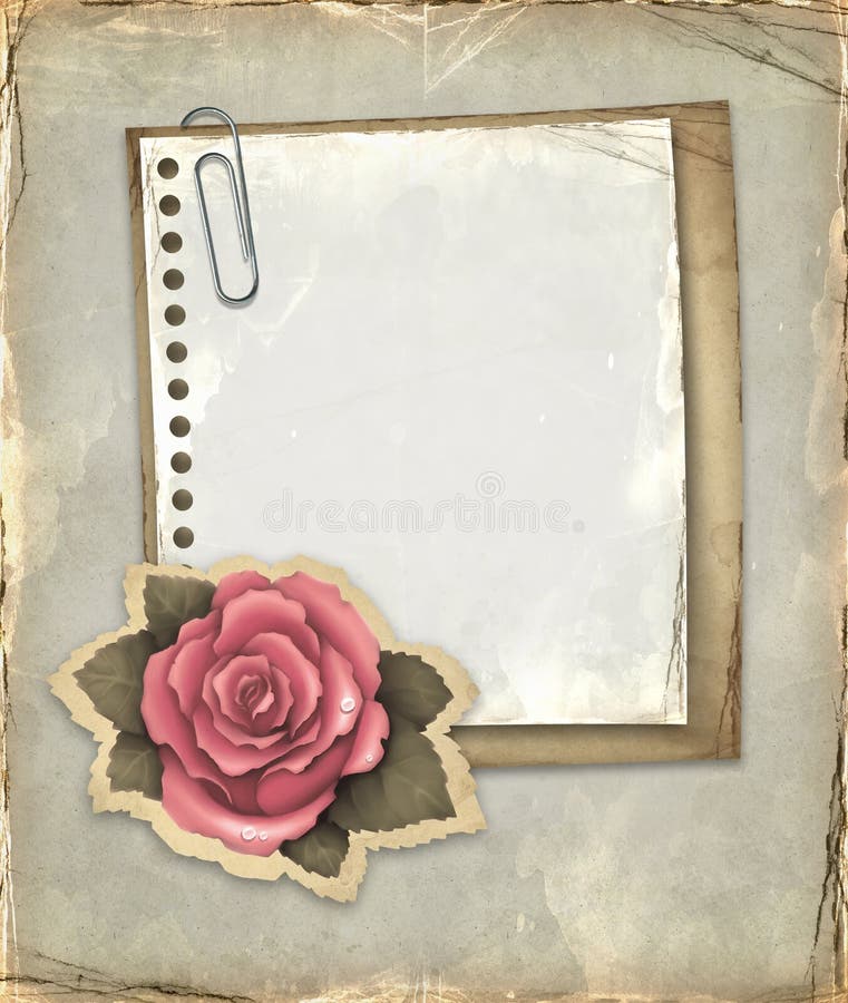 Vintage notebook page stock illustration. Illustration of ripped - 23964065