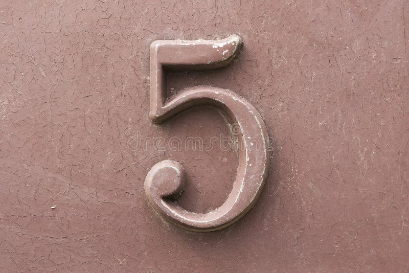 Vintage number five stock image. Image of figure, brown - 55245085