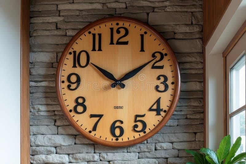 Vintage Numbered Wooden Wall Clock Stock Illustration - Illustration of ...