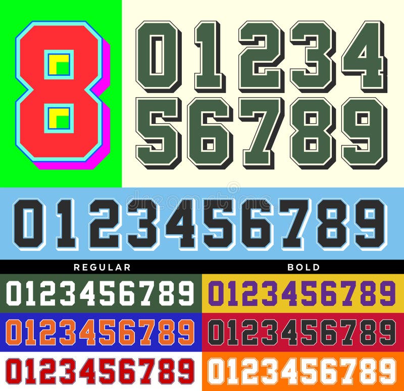 Vintage Jersey Font Numbers Stock Illustrations – 603 Vintage Jersey ...